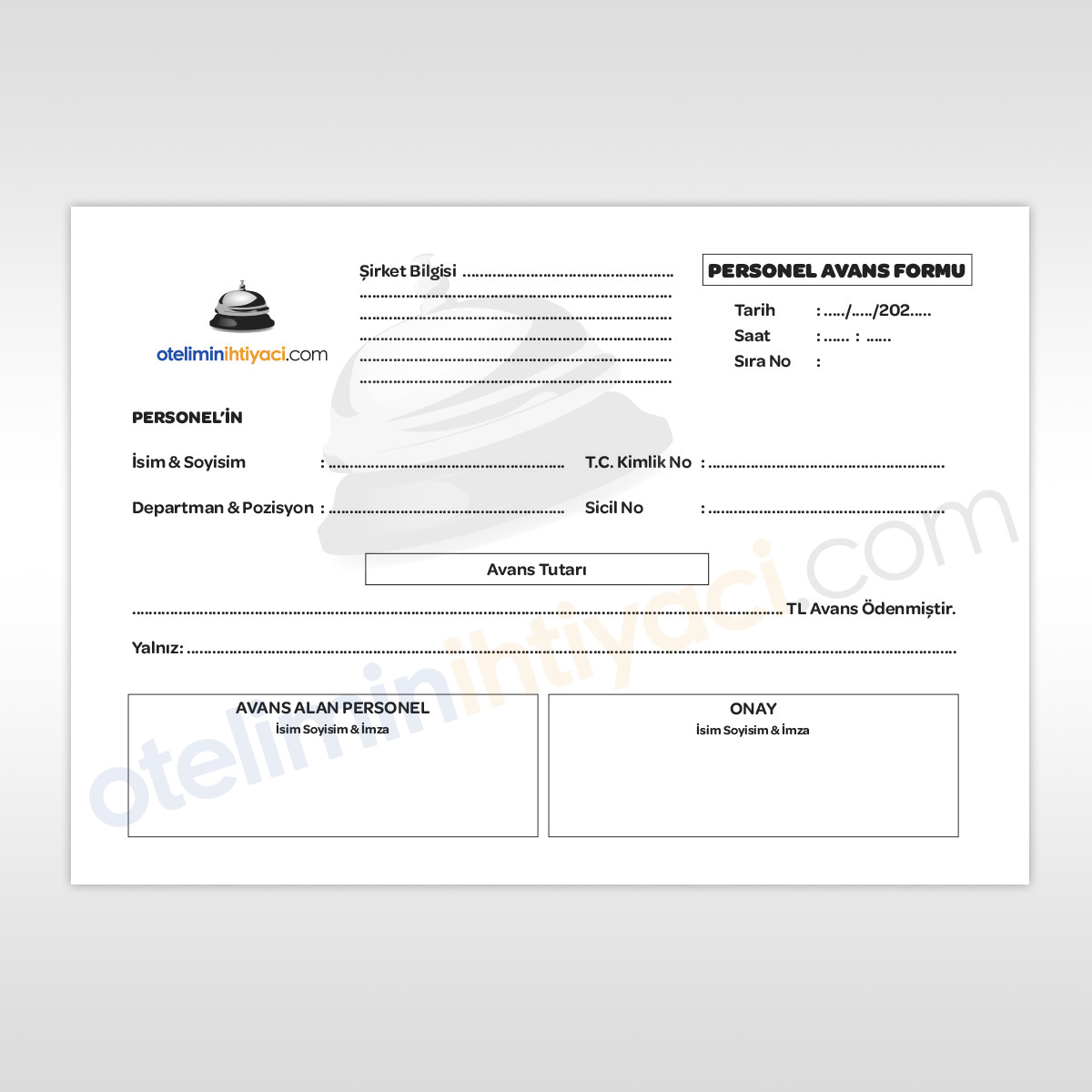 Personel Avans Formu